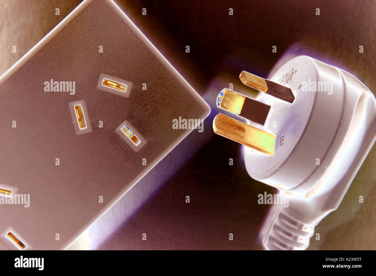 Electrical plug and powerboard Stock Photo - Alamy