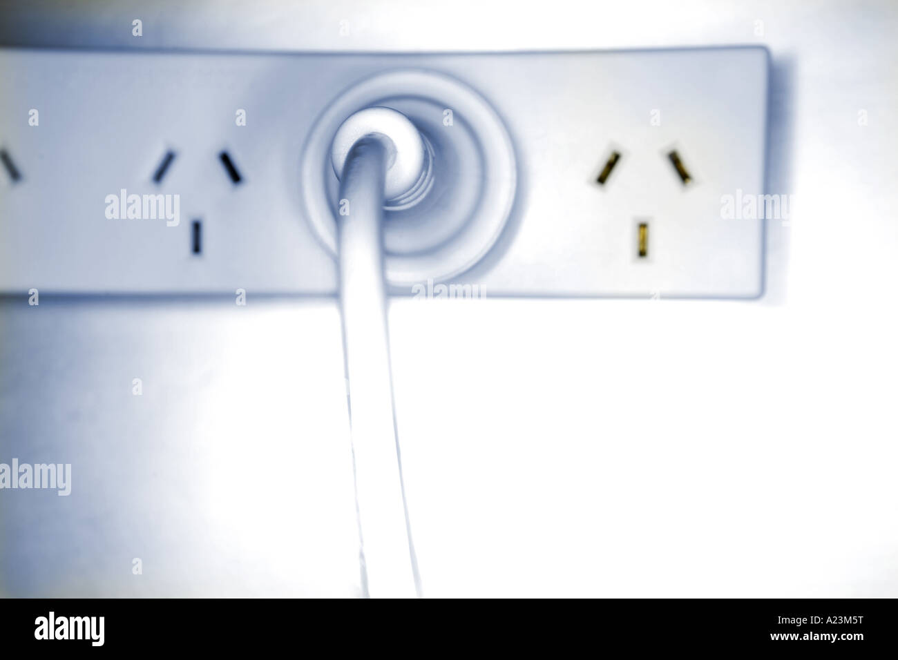 Electrical plug in powerboard Stock Photo - Alamy