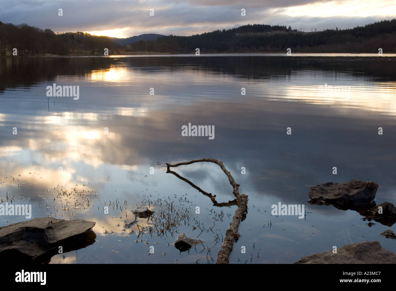 sunrise over loch callander scotland Stock Photo - Alamy