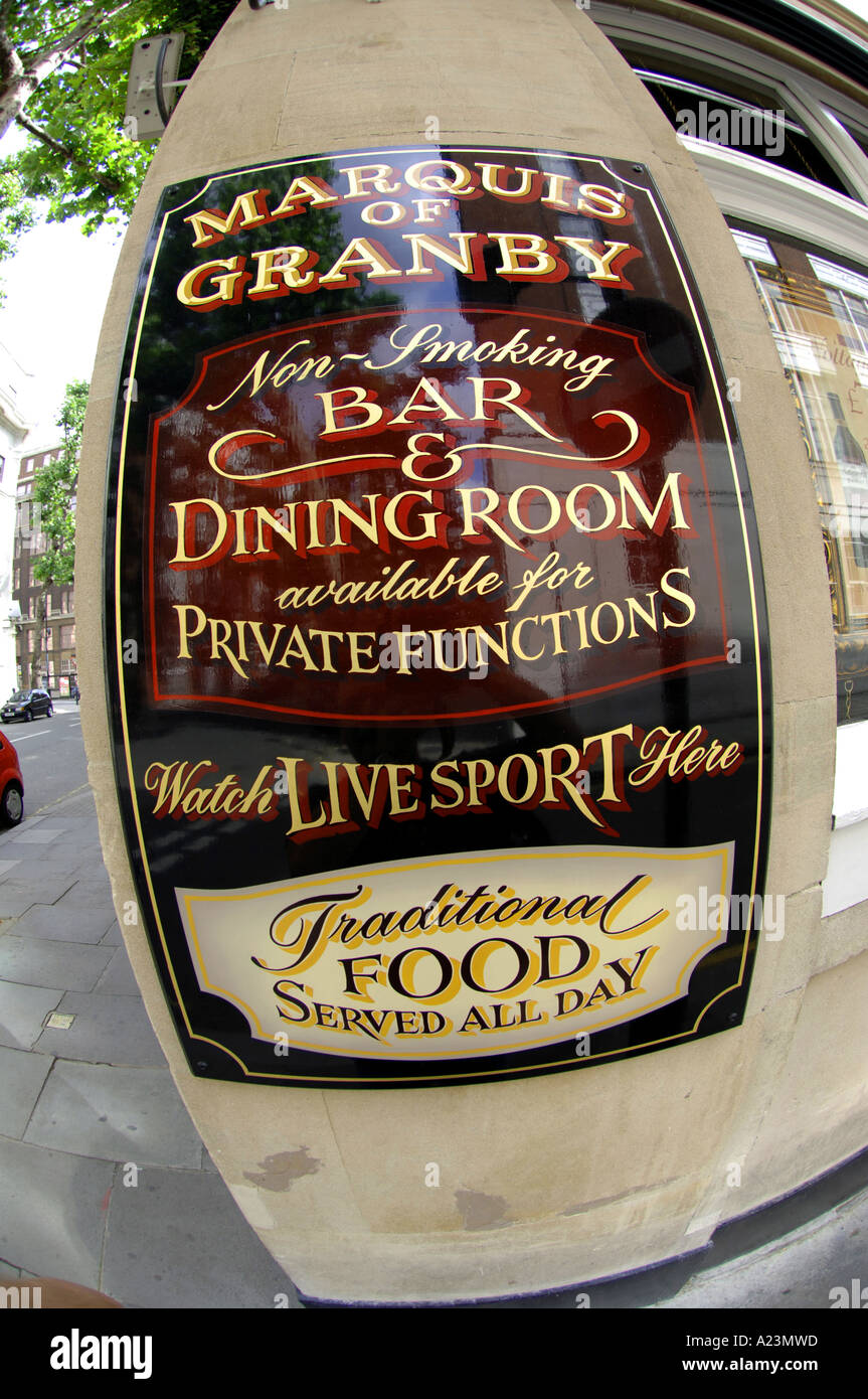 marquis of granby pub public house bar boozer sign traditional food ...
