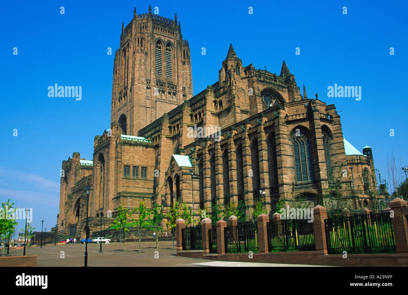 Anglican cathedral Liverpool Merseyside England Stock Photo - Alamy