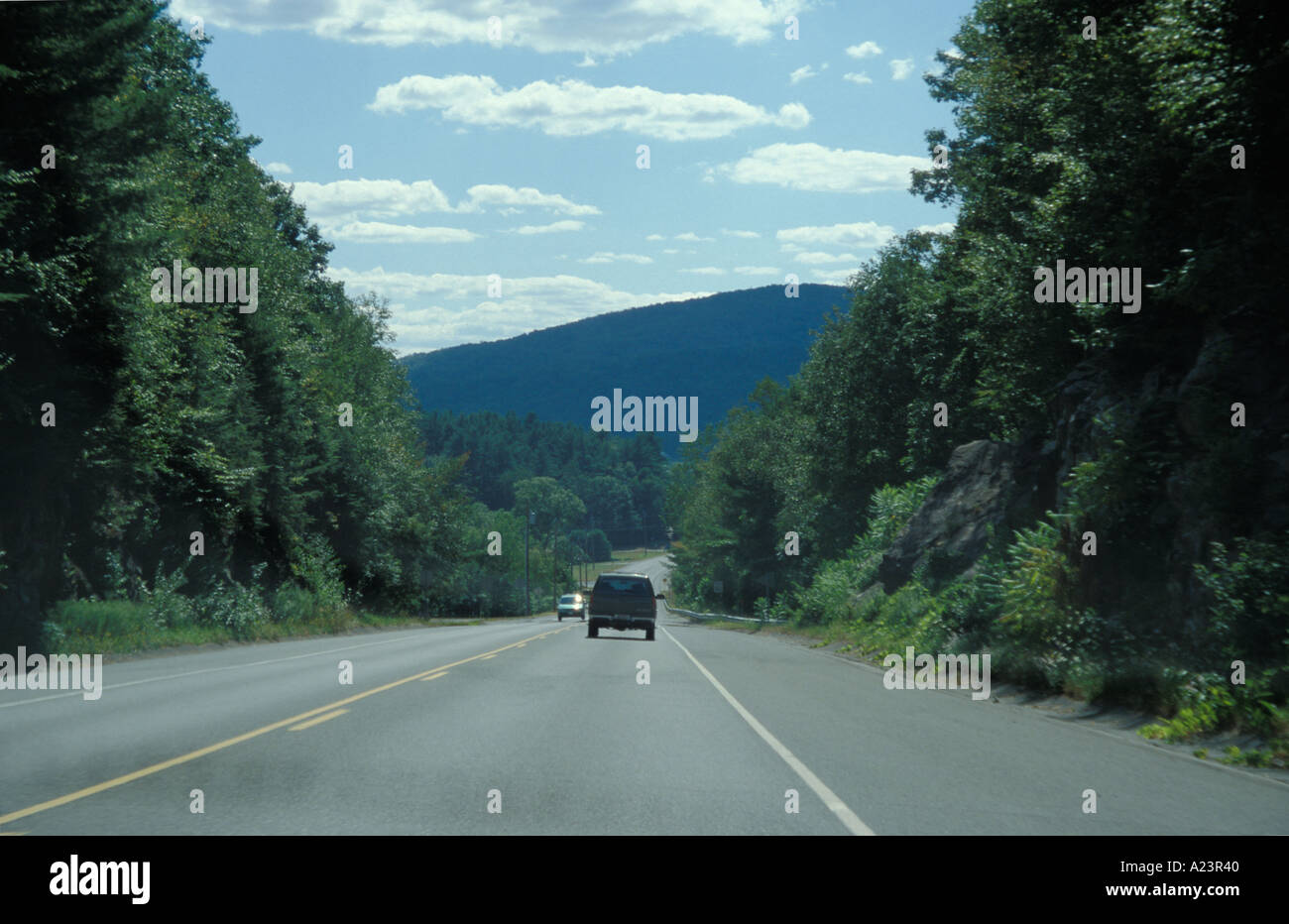 "Pioneer Valley" Road traffic on Route 2A Massachusetts USA Stock Photo ...