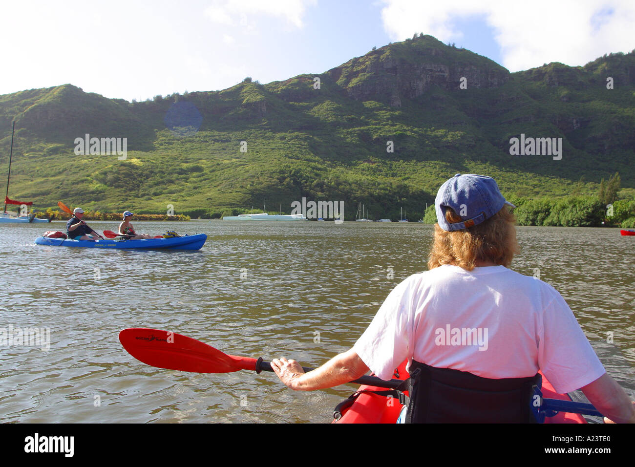 Kayaking Huleia River Kauai Hawaii editorial use only Stock Photo - Alamy
