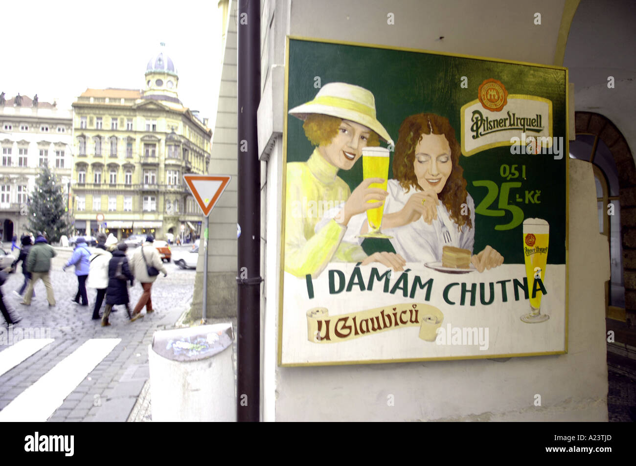street prague mostecka zebra crossing pedestrians Stock Photo - Alamy