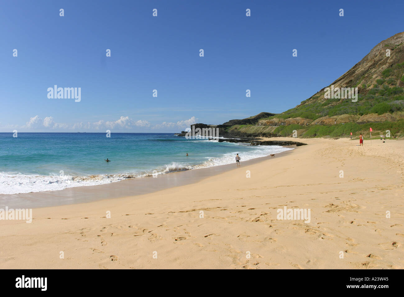 Sandy Beach Oahu Hawaii Stock Photo - Alamy