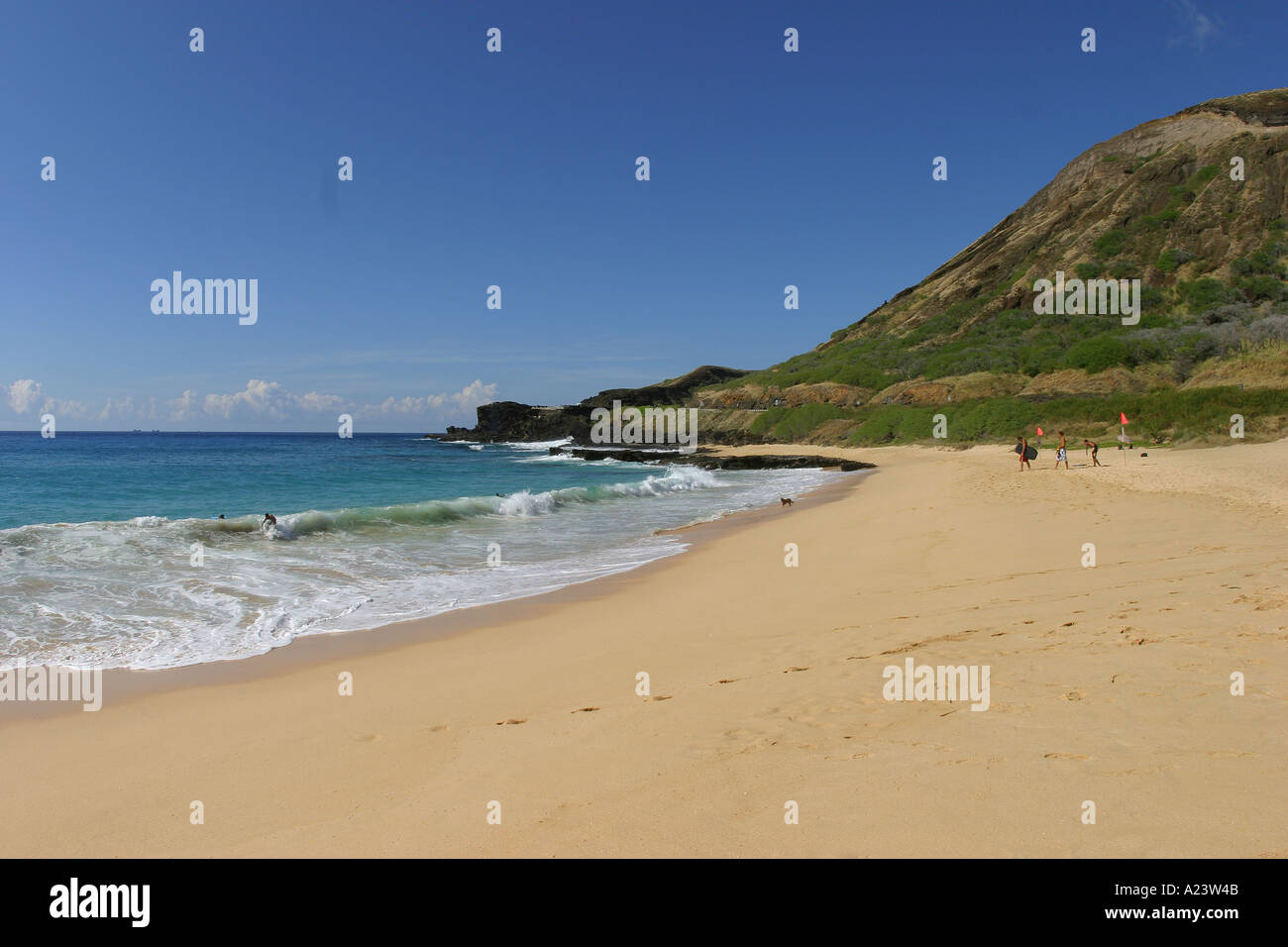 Sandy Beach Oahu Hawaii Stock Photo - Alamy