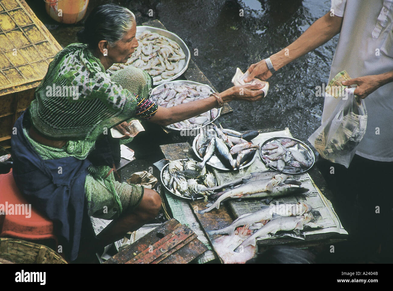 People buying fish at the market in Panaji. Goa, India Stock Photo - Alamy