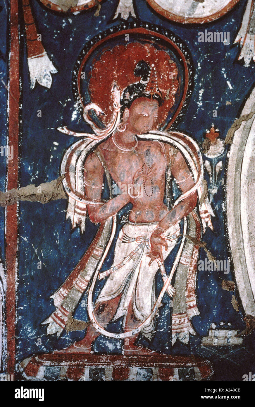 Paintings in the upper room. Alchi monastery. Ladakh, India Stock Photo ...