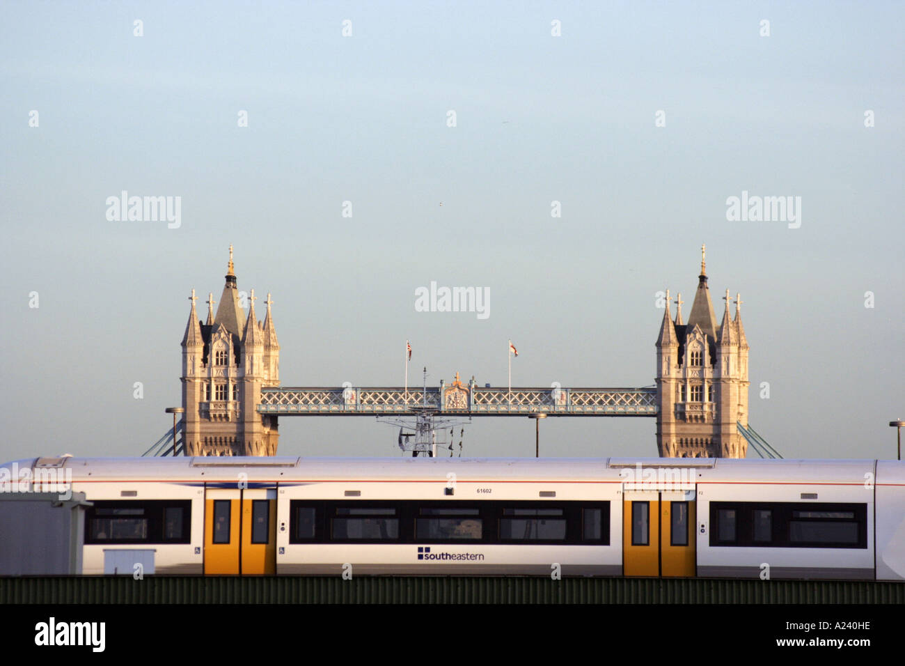 Public rail travel into London UK Stock Photo - Alamy