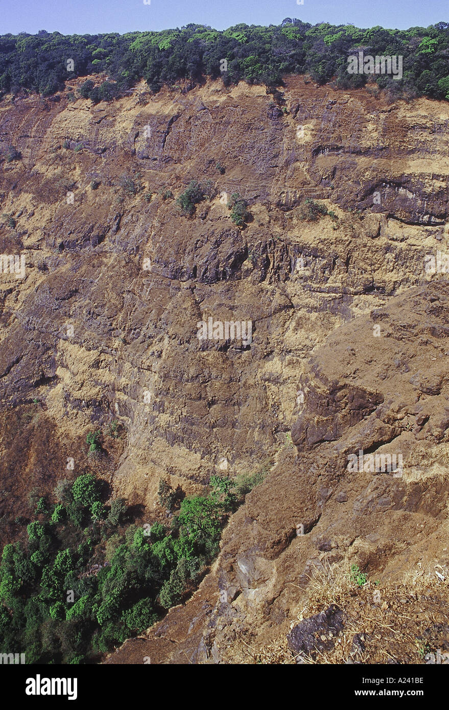 A steep cliff seen from Alexandra Point. Matheran, Maharashtra, India ...