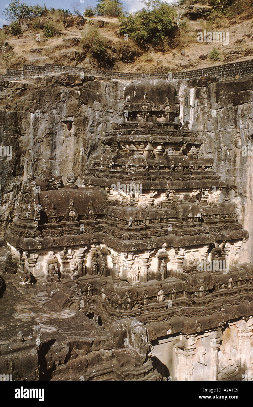 Cave No 16 : Kailasa temple. View of Sikhara. Ellora, Aurangabad ...