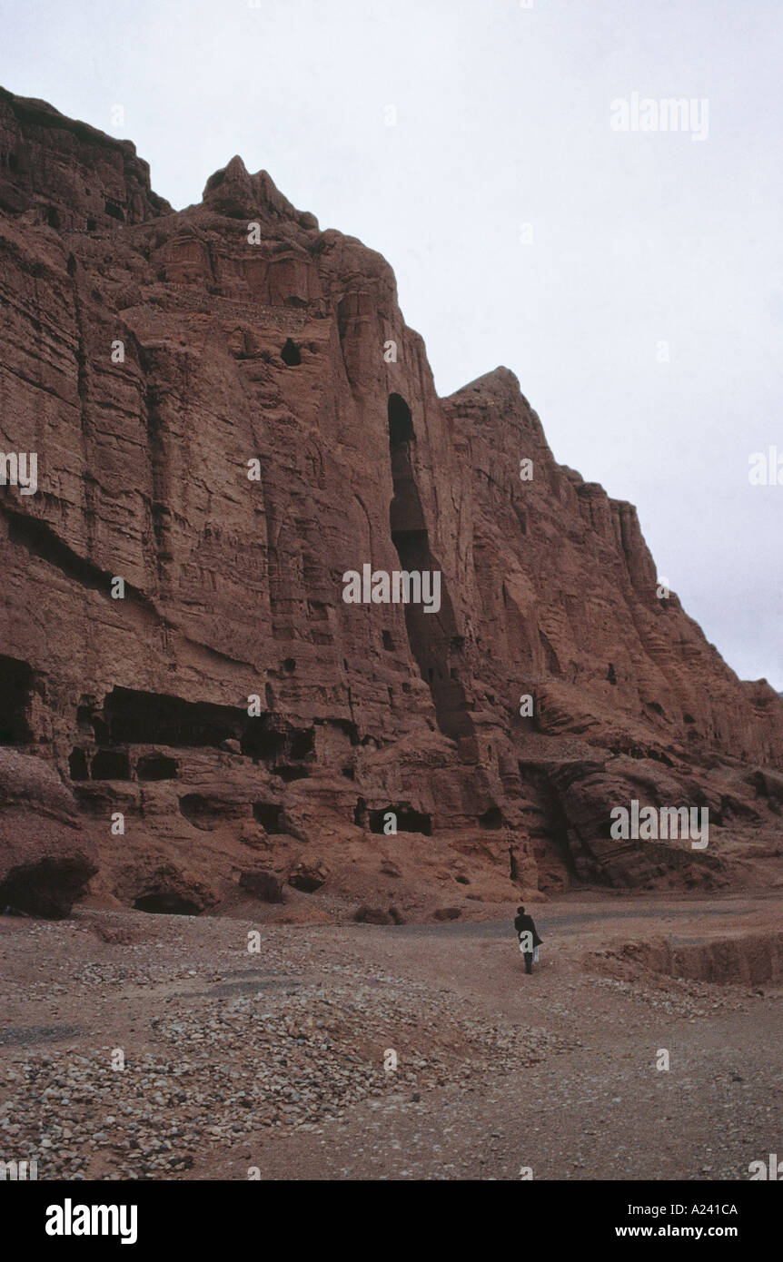 Bamiyan cliff measuring 175 feet. Approach to the Buddha. Afghanistan ...