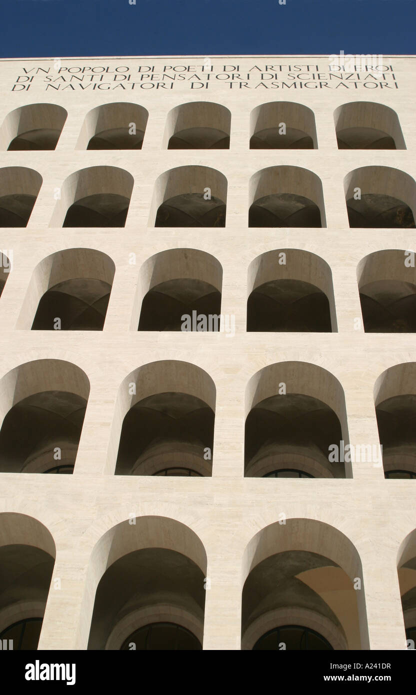 The Palazzo della Civilita, or Square Coliseum, Musolini's famous ...
