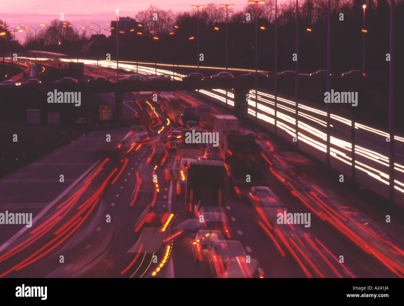 Rush hours on motorway (highway Stock Photo - Alamy