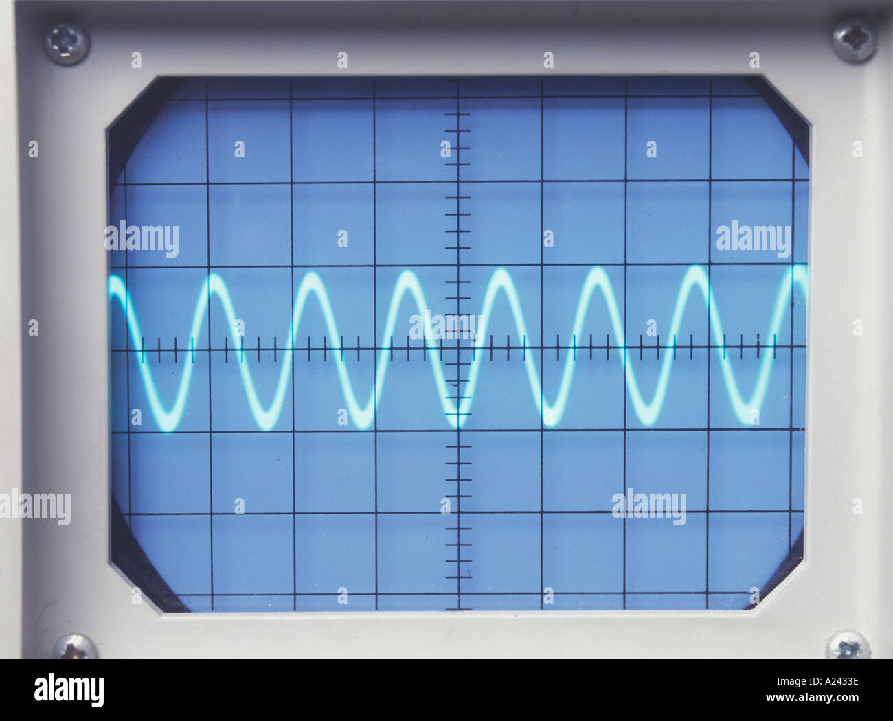 a sine wave of frequency 2f on an oscilloscope screen see also A2433D ...