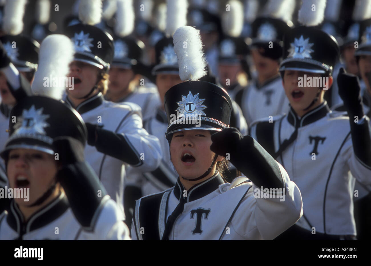 American musicians screaming as they perform at the new years day ...