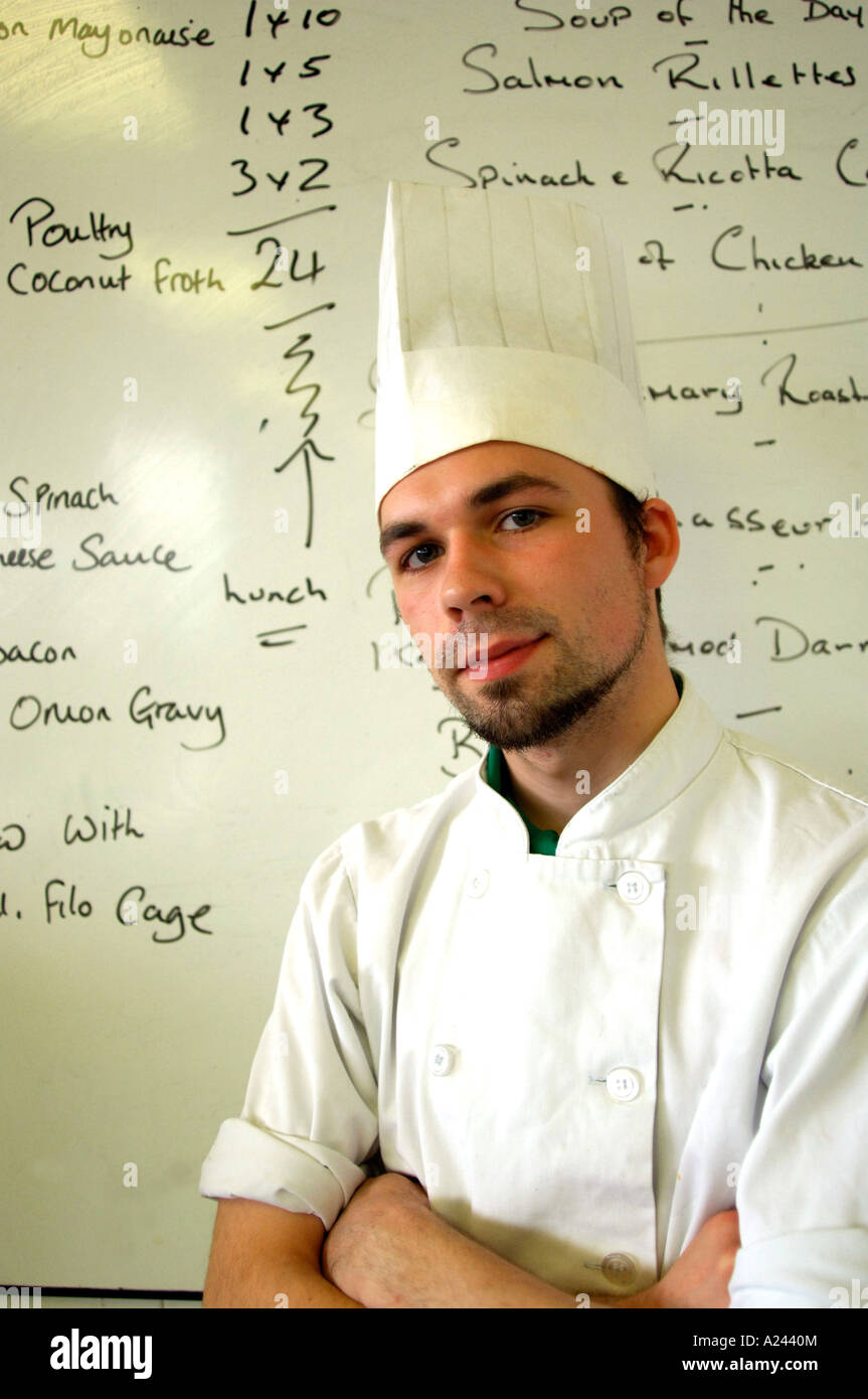 British young male student chef UK portrait Stock Photo - Alamy