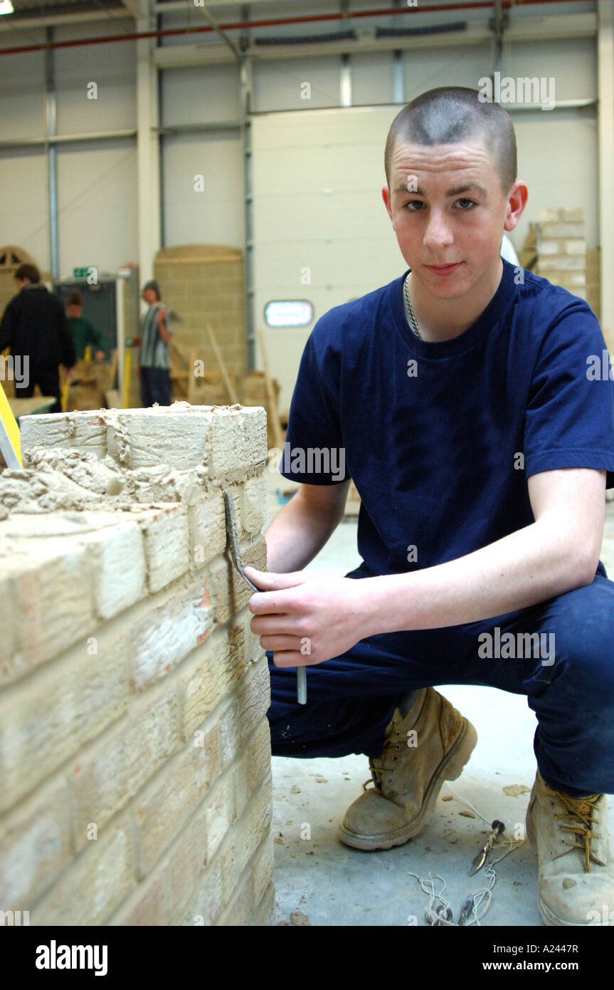 British young student bricklayer portrait UK Stock Photo - Alamy