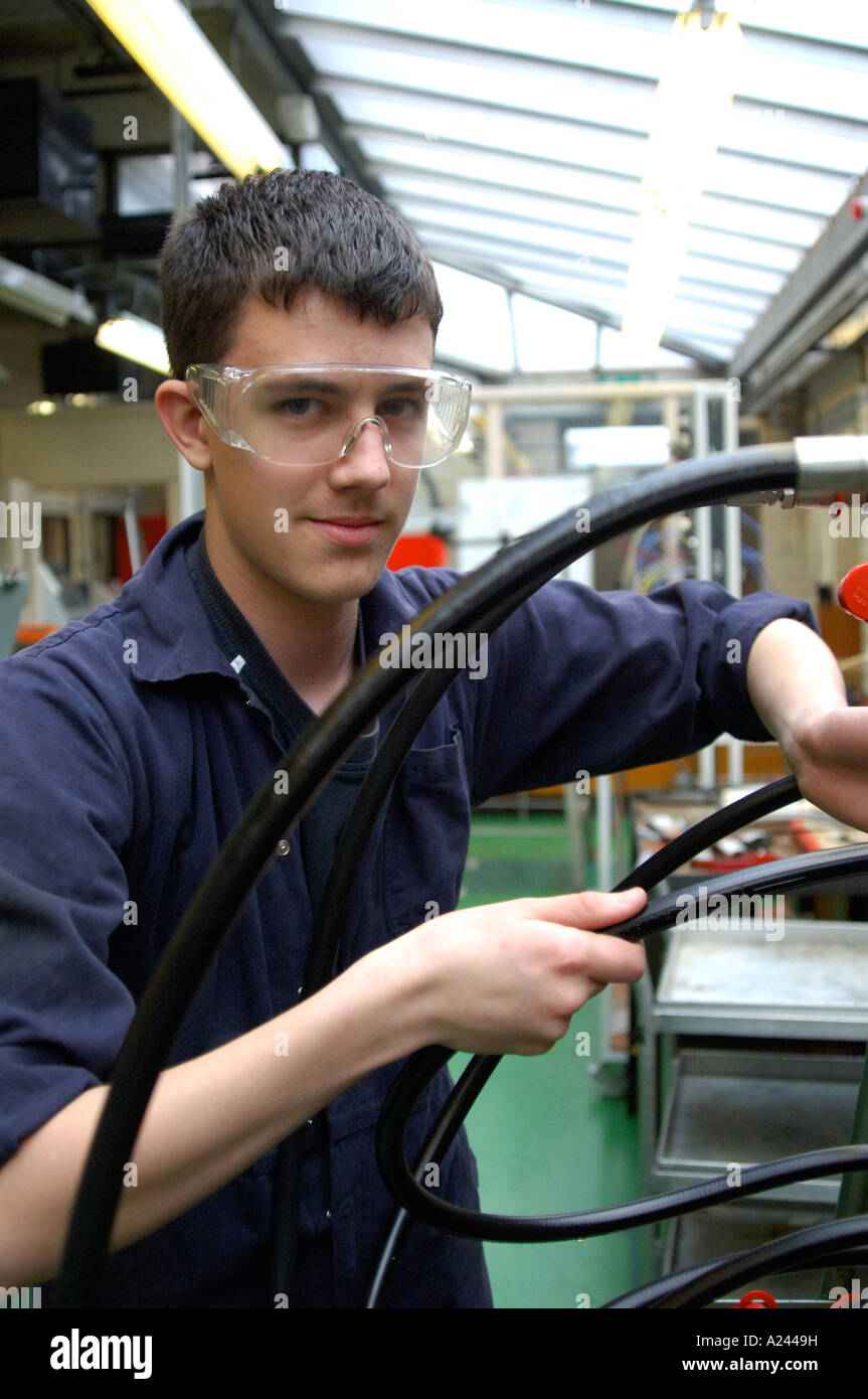 British young student working in machine shop UK Stock Photo - Alamy