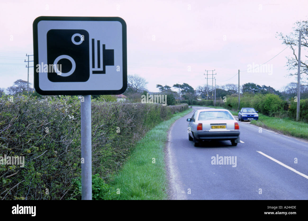 Speed Camera warning sign Stock Photo - Alamy