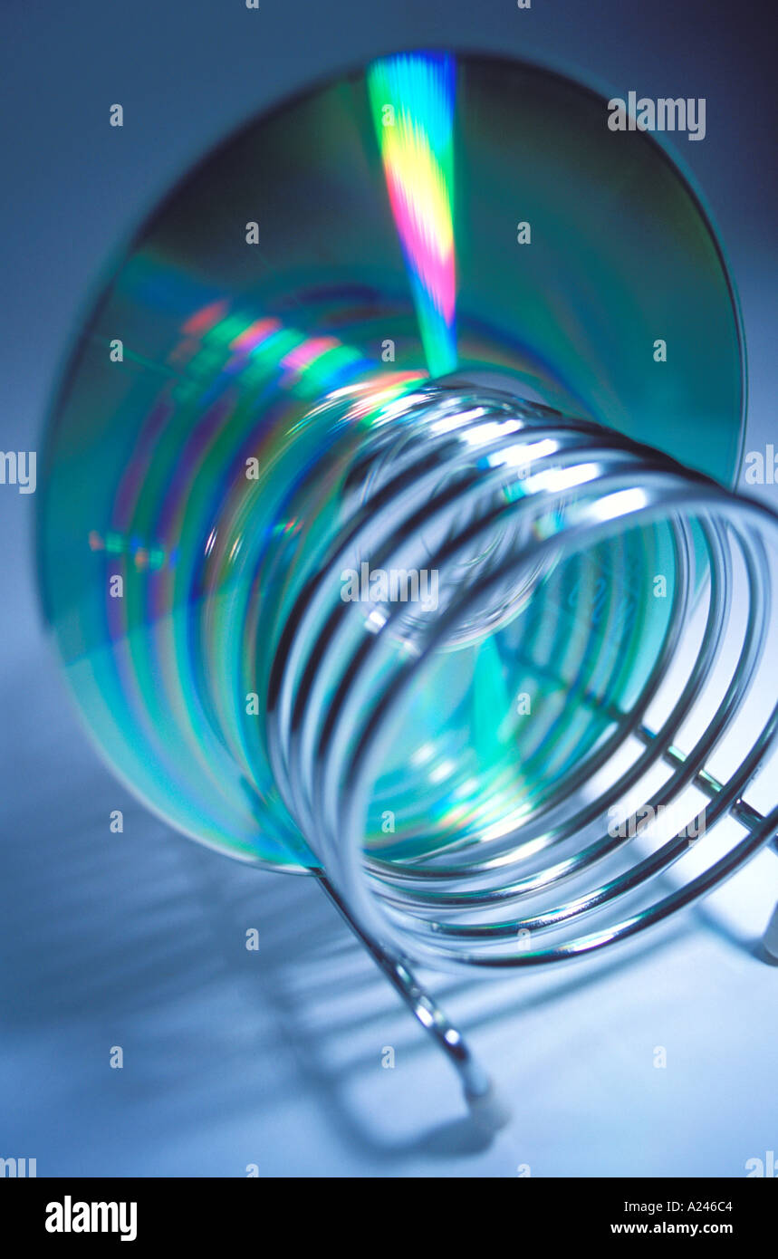 Compact disc on rack Stock Photo - Alamy