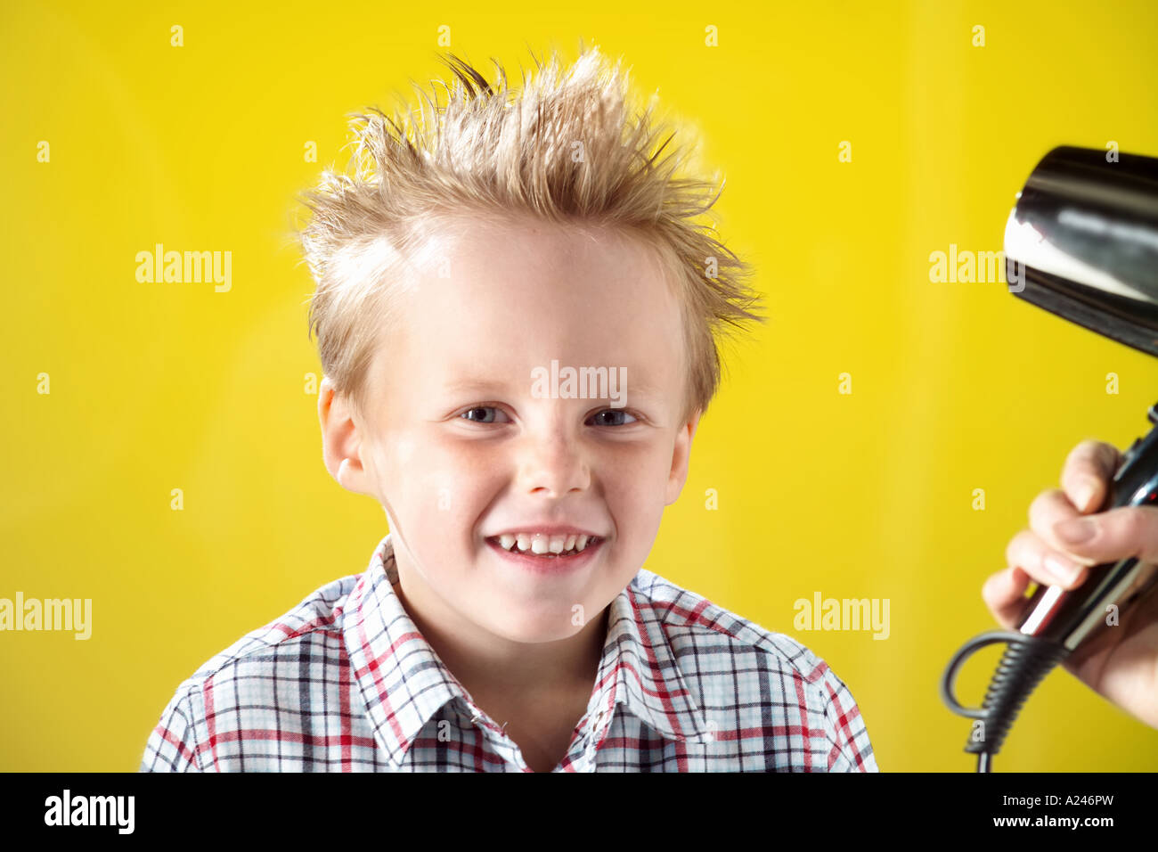 Drying Hair Clipart Boy