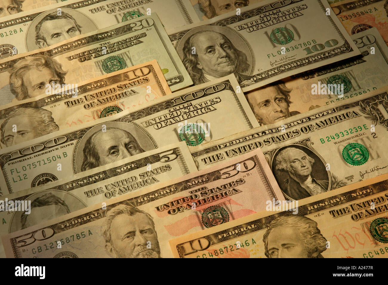 U S banknotes of various dollar denominations Stock Photo - Alamy