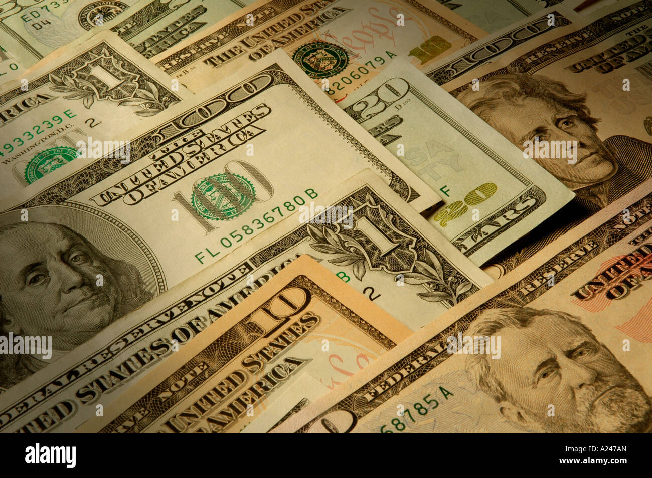 U S banknotes of various dollar denominations Stock Photo - Alamy