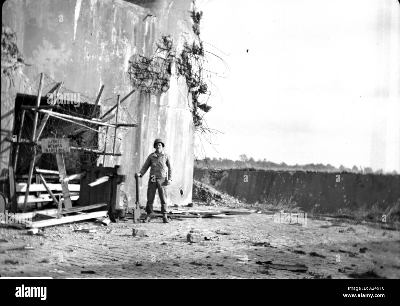 WWII Normandy Utah Beach Nazi pillbox George Looney Collection Stock ...