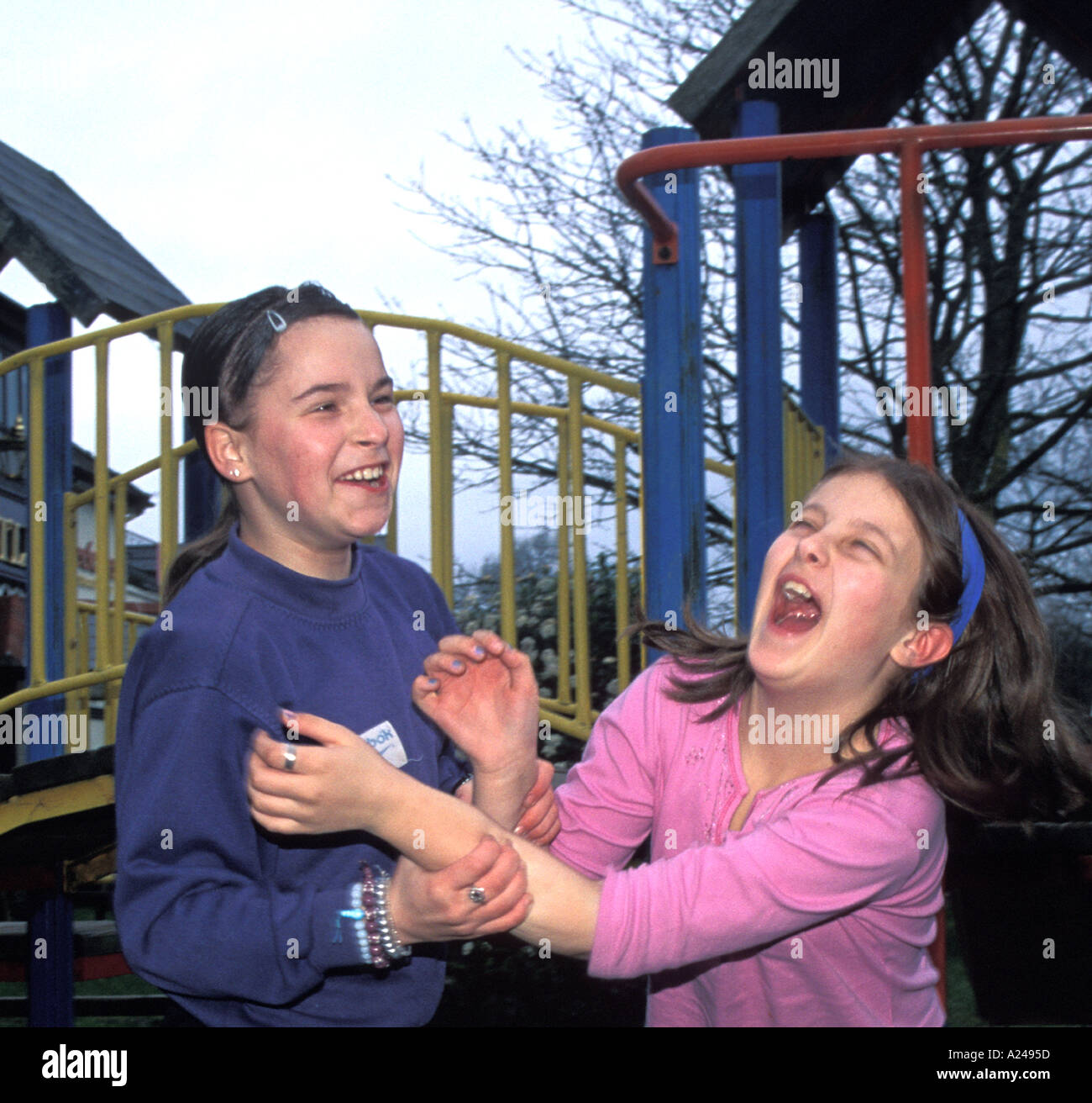 Two Girls at Play Stock Photo - Alamy