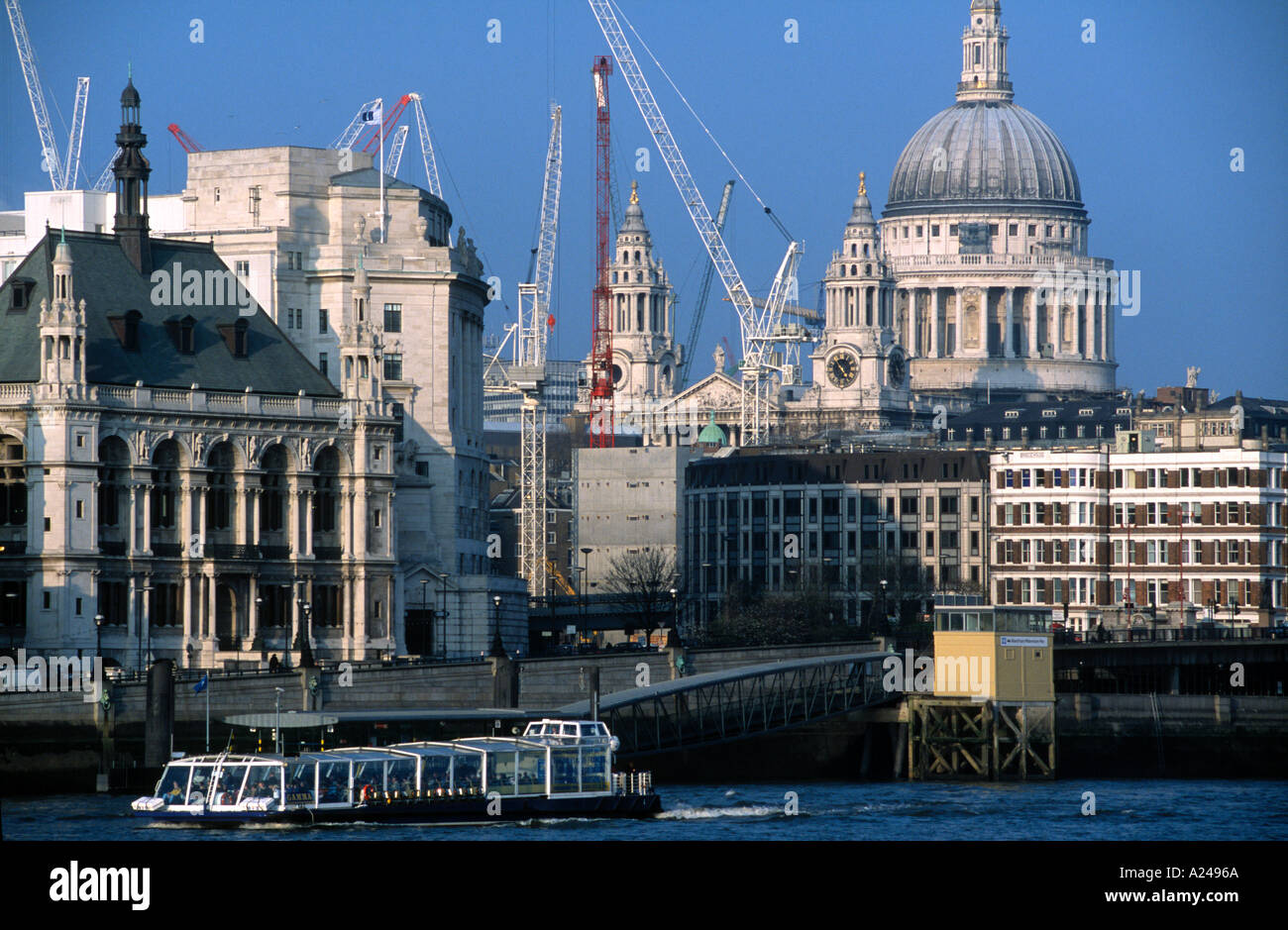Crowded river scene London Stock Photo - Alamy