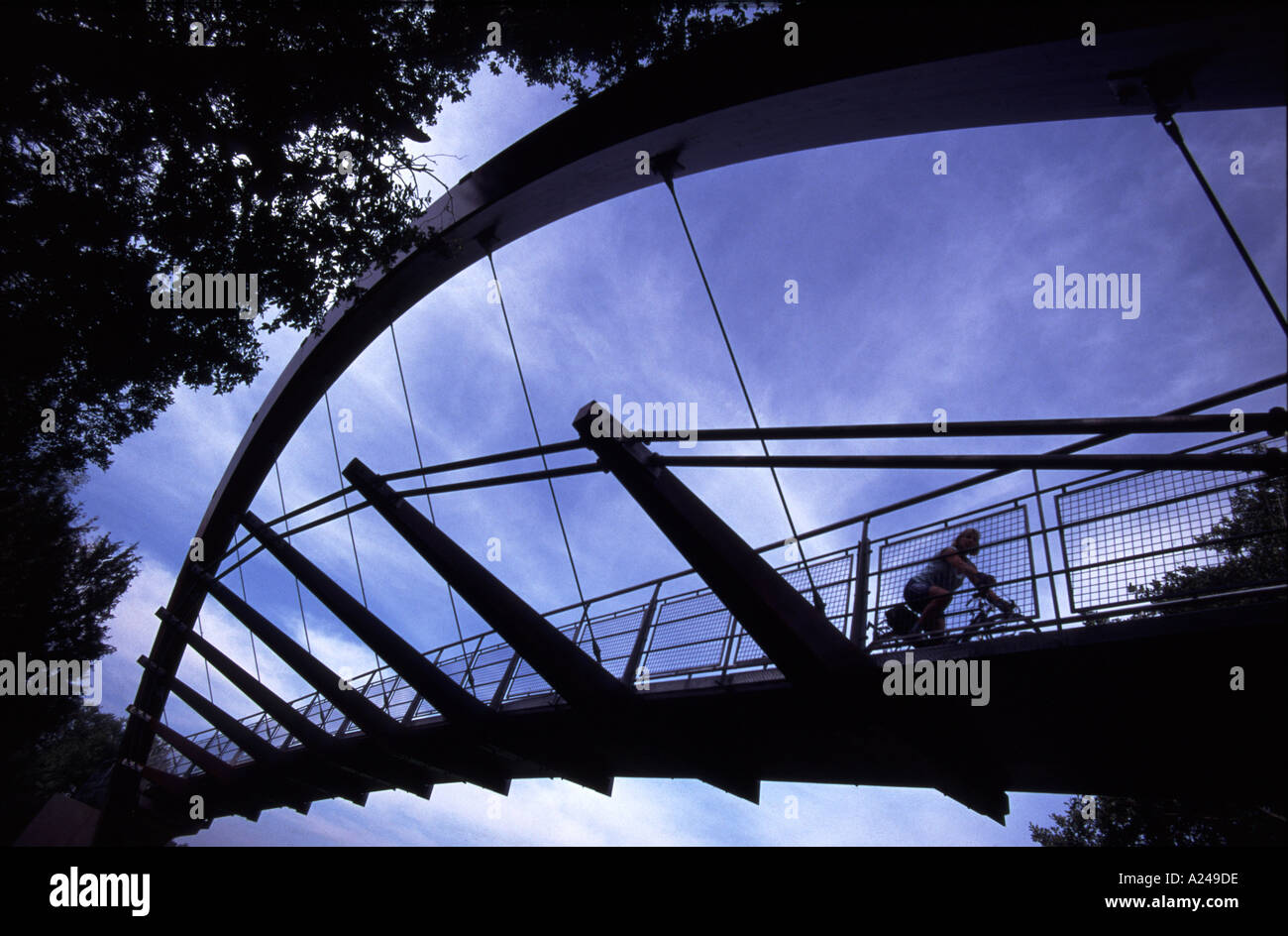 Cycle Bridge at Calne Wiltshire part of the National Cycle Network set ...