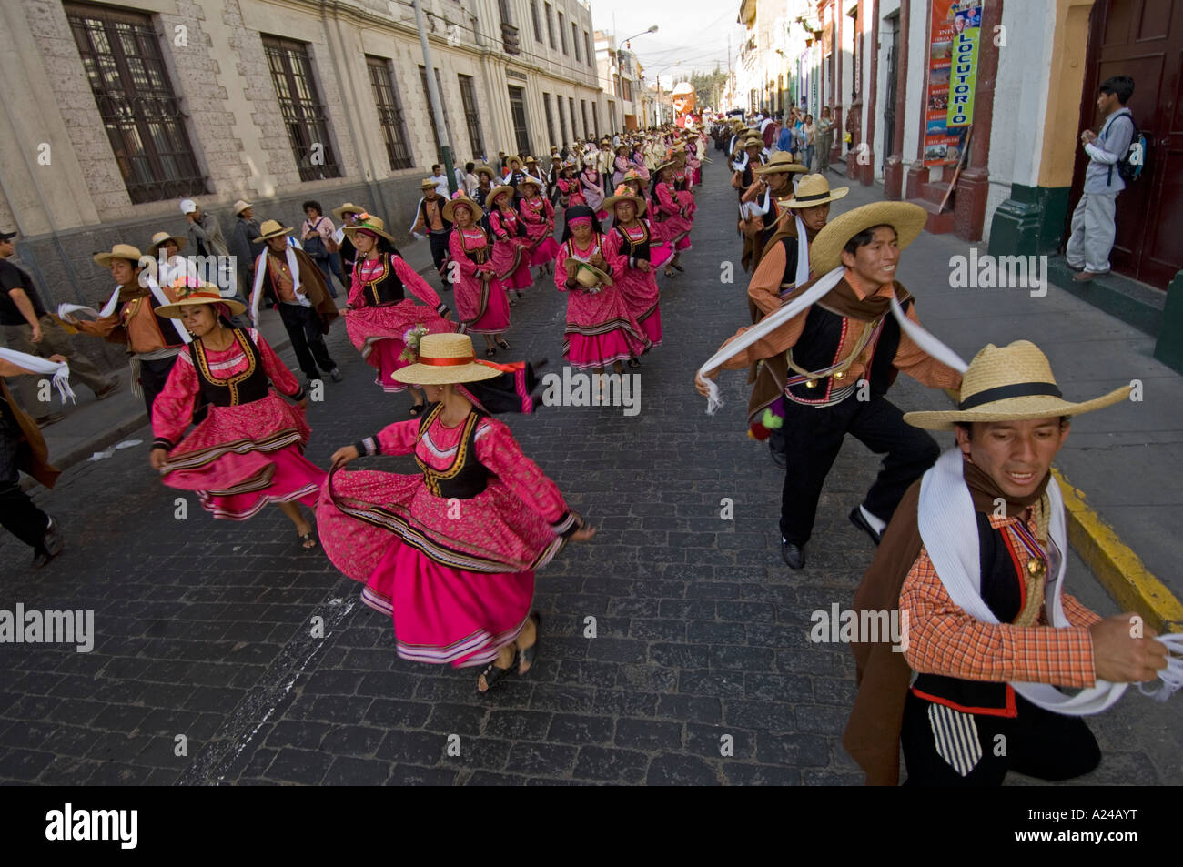 Peru old people group happy dancing hi-res stock photography and images ...