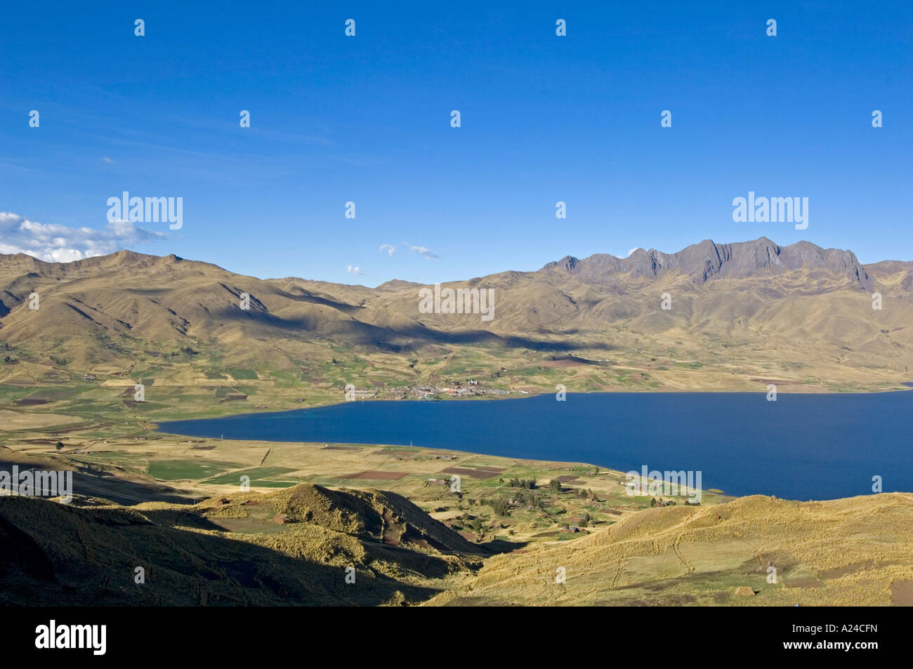 A Landscape view of this area with blue sky and spectacular blue lake ...
