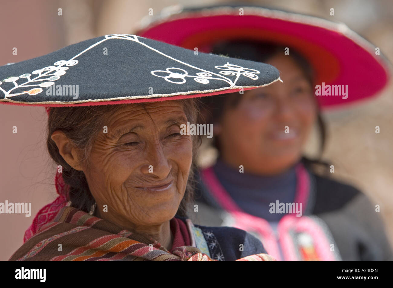 A head and shoulder portrait of an elderly smiling local Hispanic ...