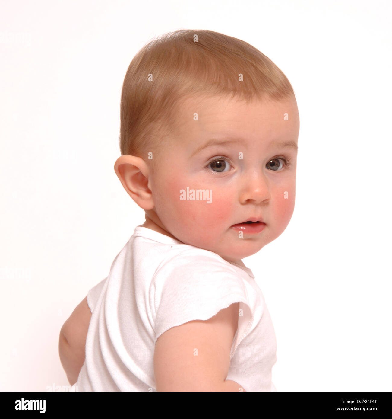 Cute baby with rosy red cheeks Stock Photo - Alamy