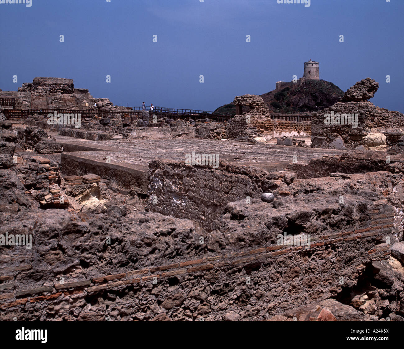 Roman Ruins Nora Pula Sardinia Stock Photos & Roman Ruins Nora Pula ...