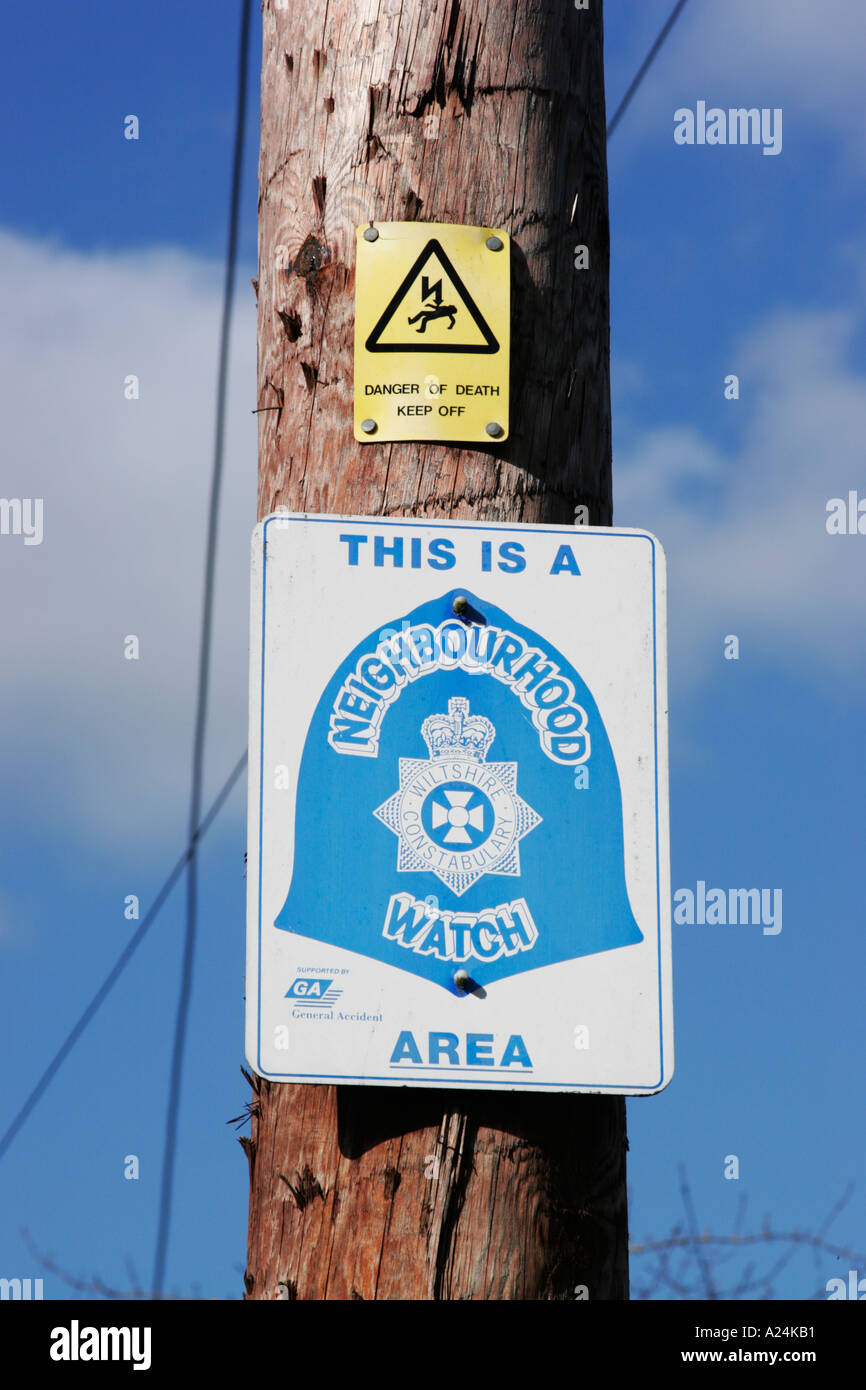 Upavon Wiltshire England UK Neighbourhood Neighborhood watch sign ...