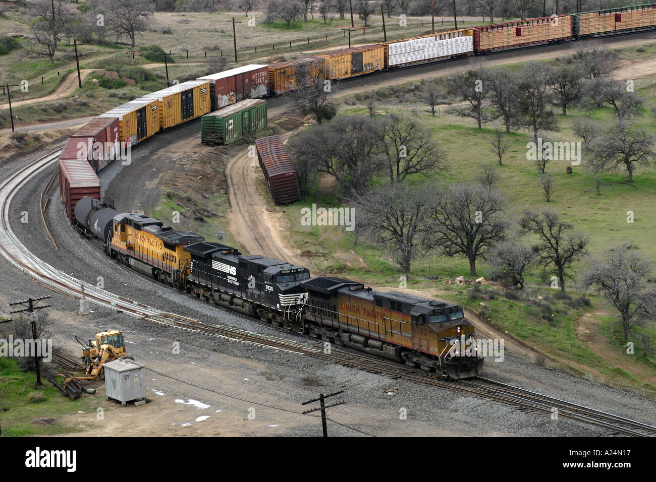 Union Pacific Freight Train at Tehachapi Loop California USA Stock Photo - Alamy