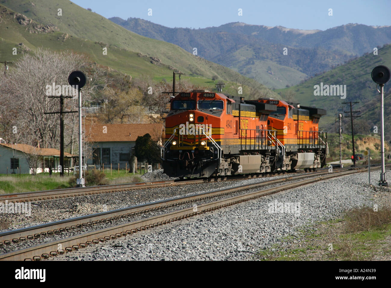 BNSF Railroad Locomotives at Caliente California USA Stock Photo - Alamy