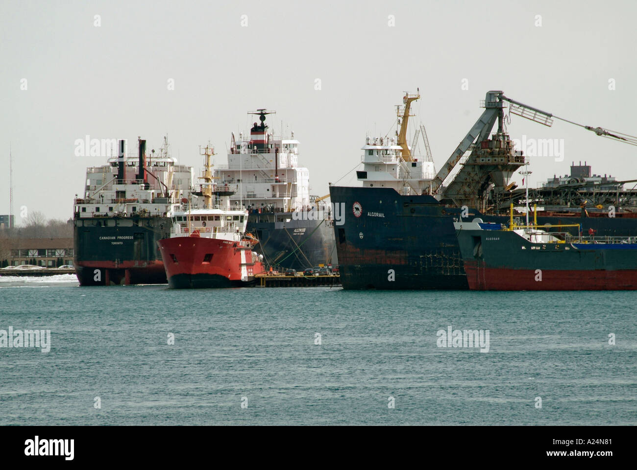 International and domestic Freighter Shipping on the St Clair River at ...