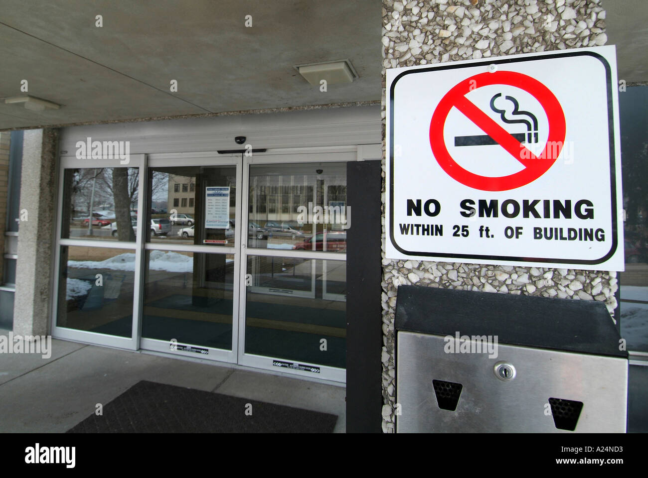 No smoking within 25 feet of building sign posted outside of a public ...