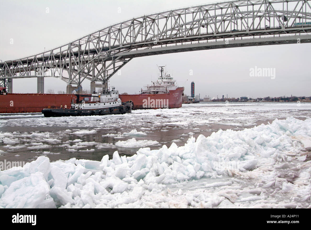 Great Lakes Freighter Winter High Resolution Stock Photography and ...