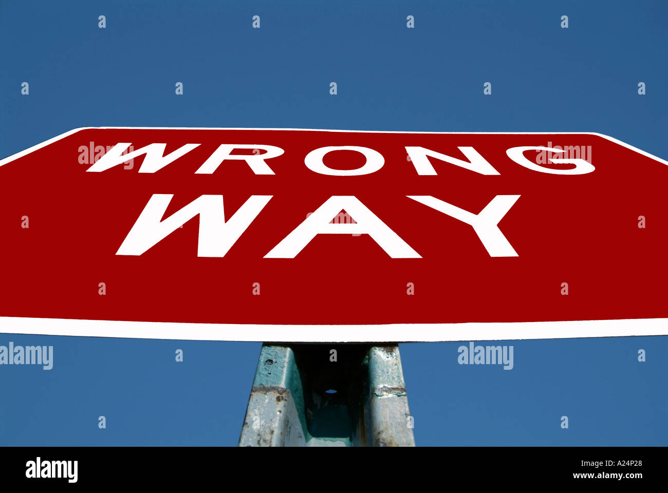 highway sign stating wrong way Stock Photo - Alamy