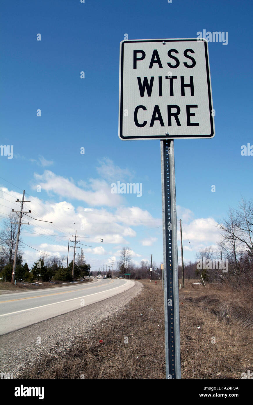 Pass With Care Sign
