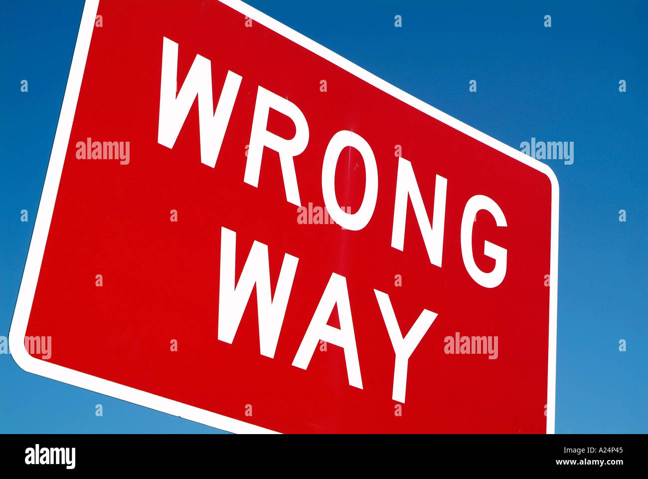 Highway sign reading wrong way Stock Photo - Alamy