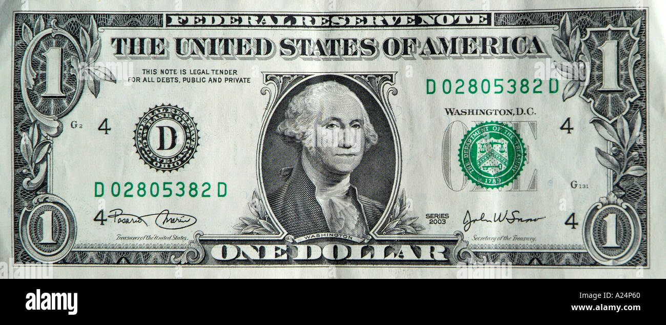 One dollar bill Stock Photo - Alamy