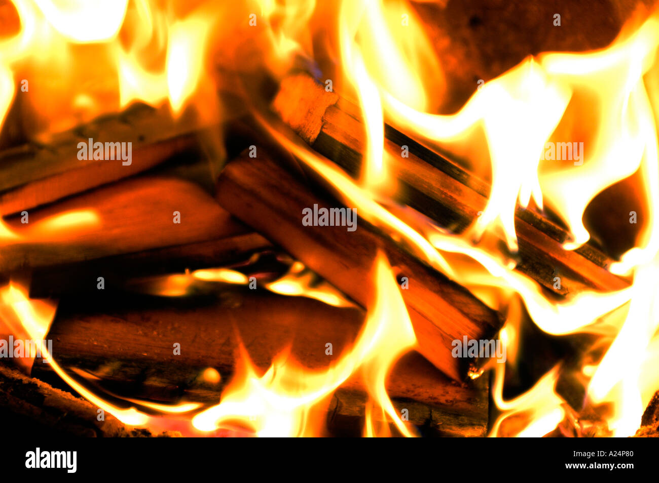 Glowing flames and embers in wood fire Stock Photo - Alamy