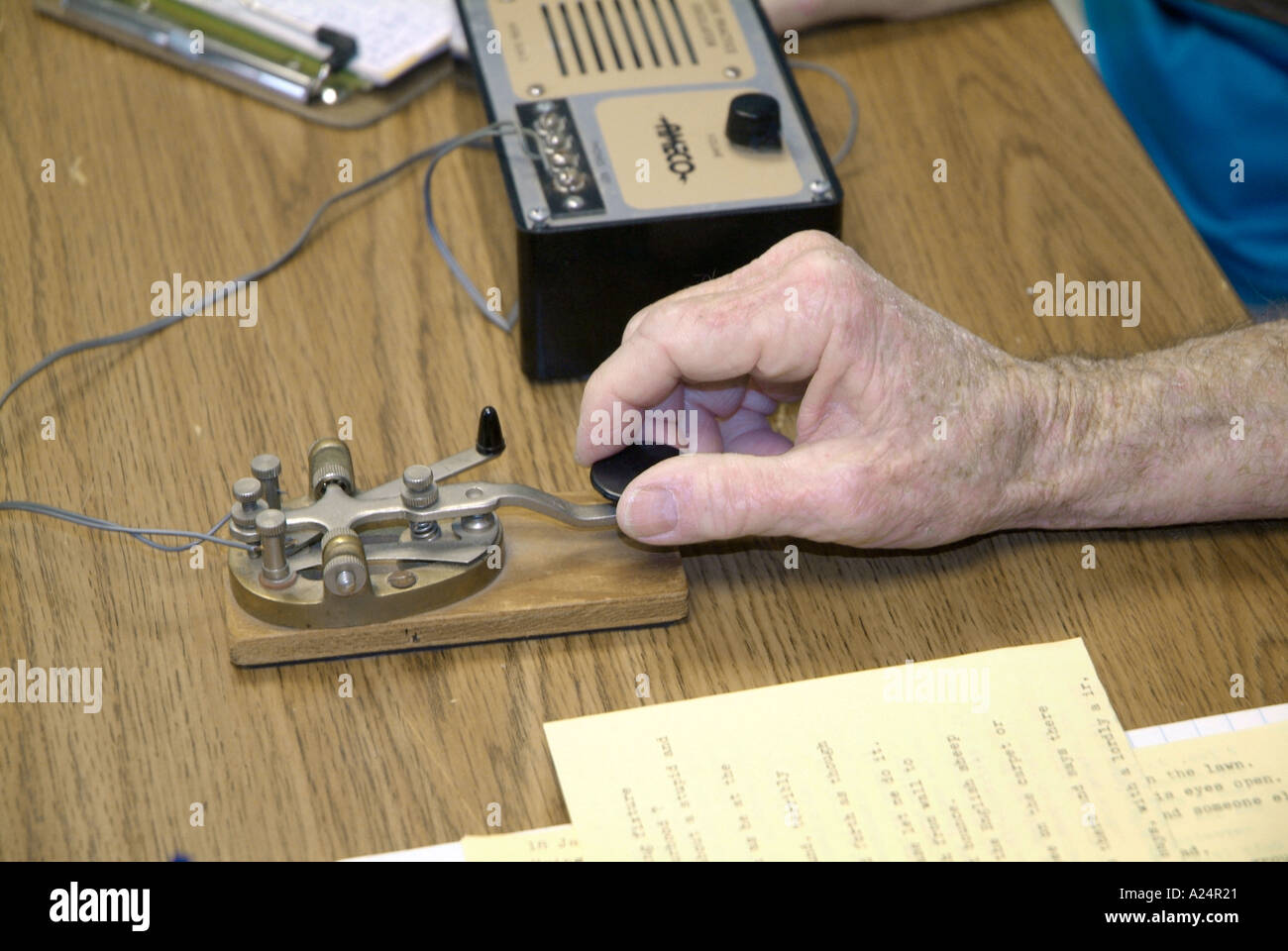 Morse code operator hi-res stock photography and images - Alamy