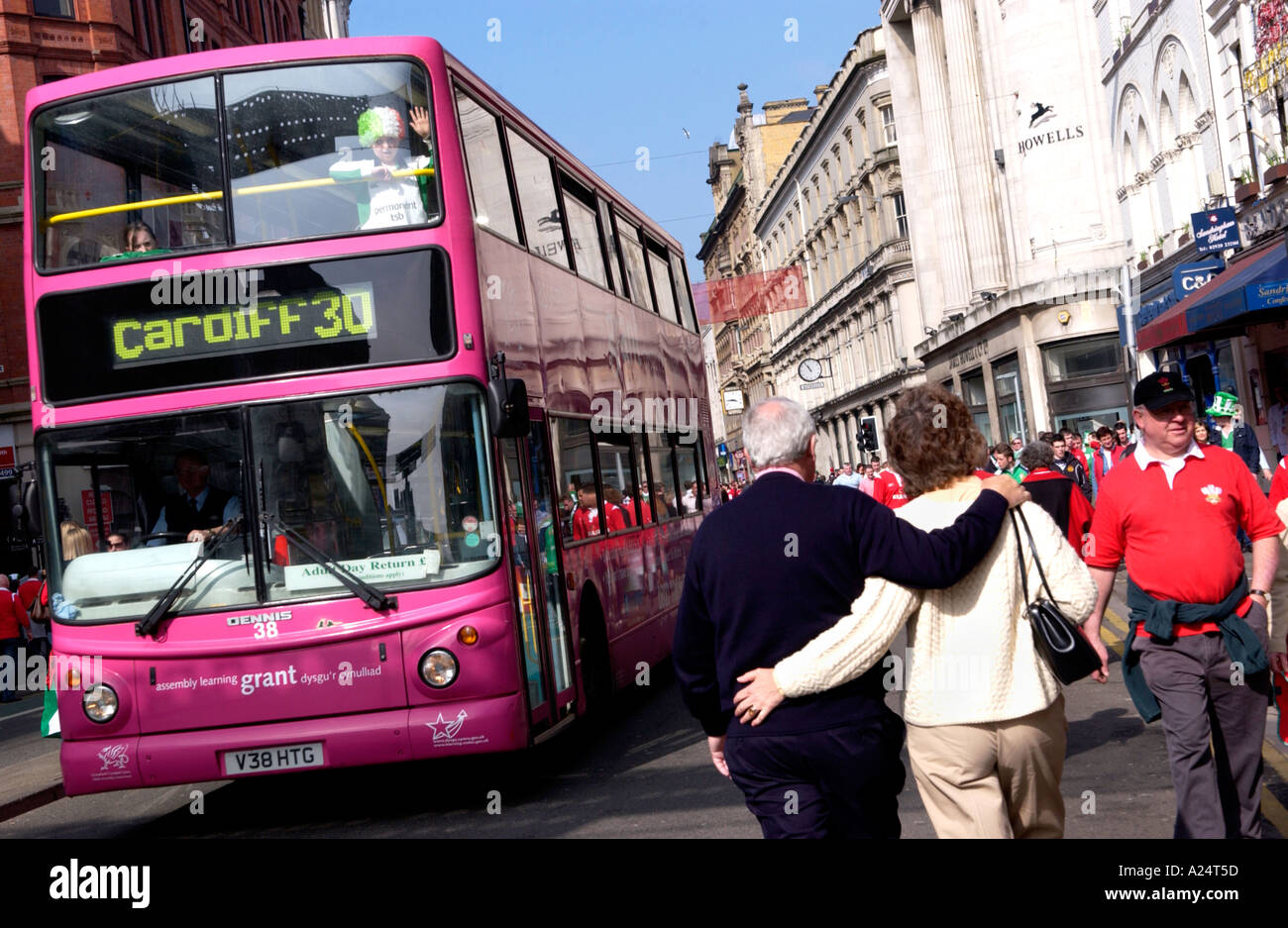 Wales rugby fans cardiff bus hi-res stock photography and images - Alamy